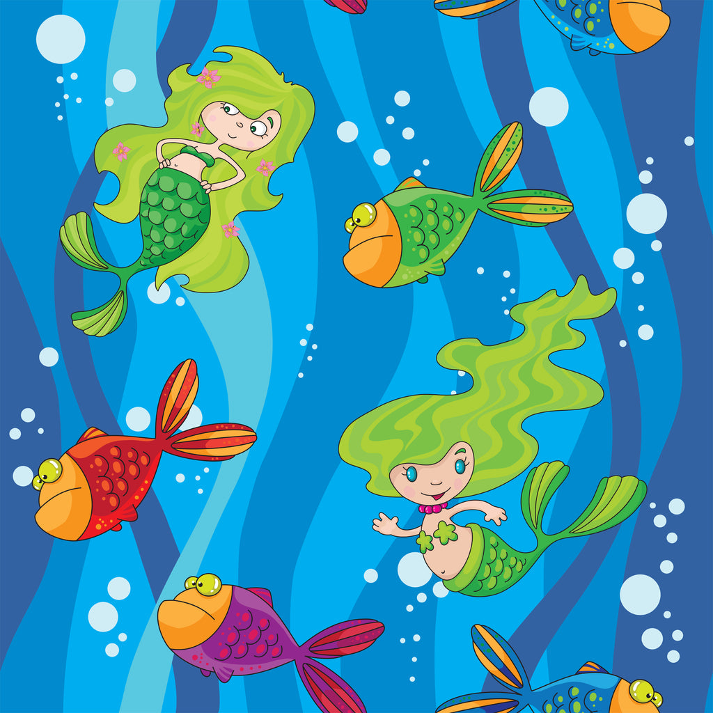 Home › Children's Fabric, Mermaid Fabric, cotton or Fleece 668