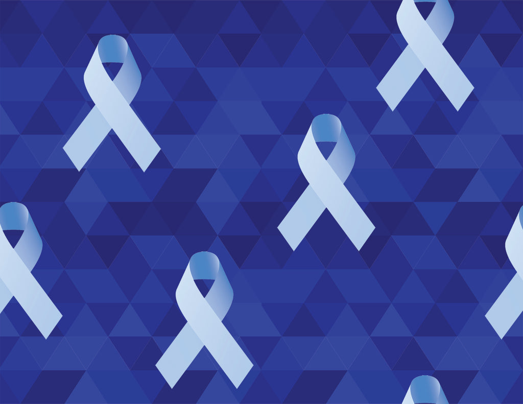 Home › Cancer Fabric, Prostate Cancer Fabric, Light Blue on Blue ...