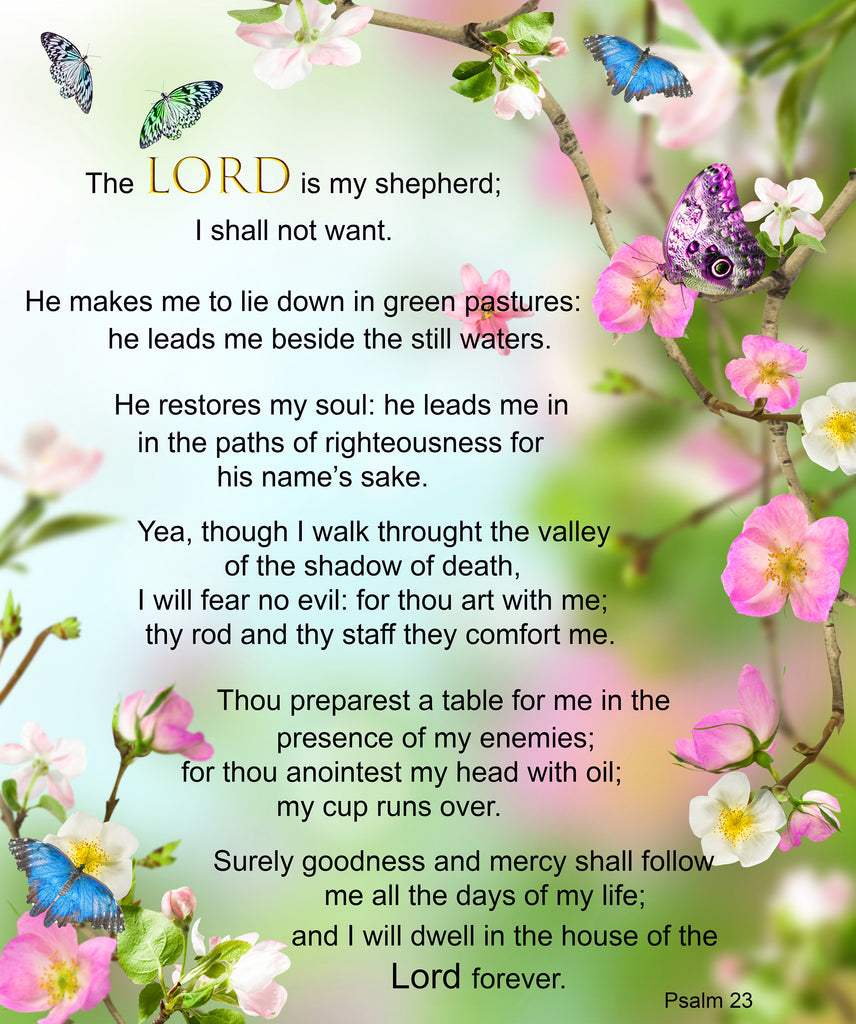 Home › Religious Fabric, Scripture Fabric Panel, Psalm 23, 1701