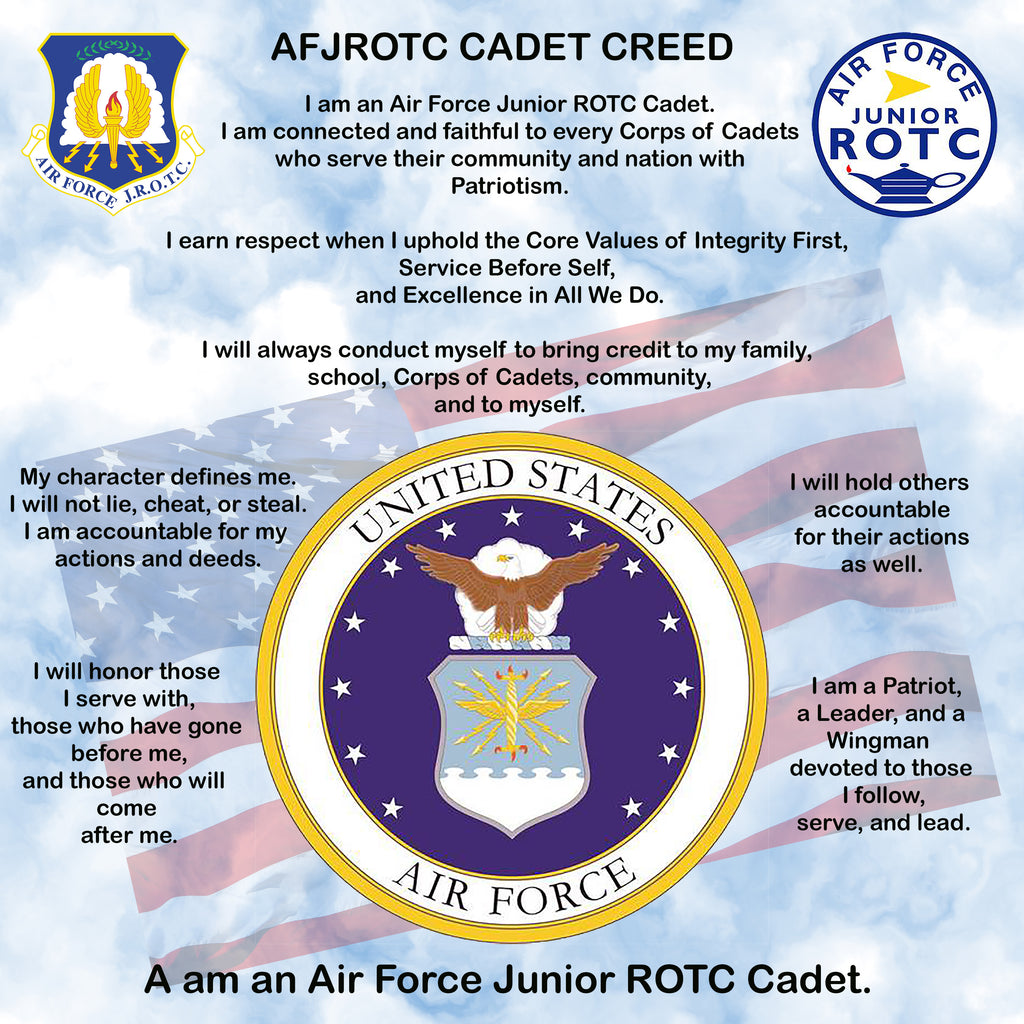 Home › ROTC Fabric, Air Force Junior ROTC Cadet Creed Panel 2186