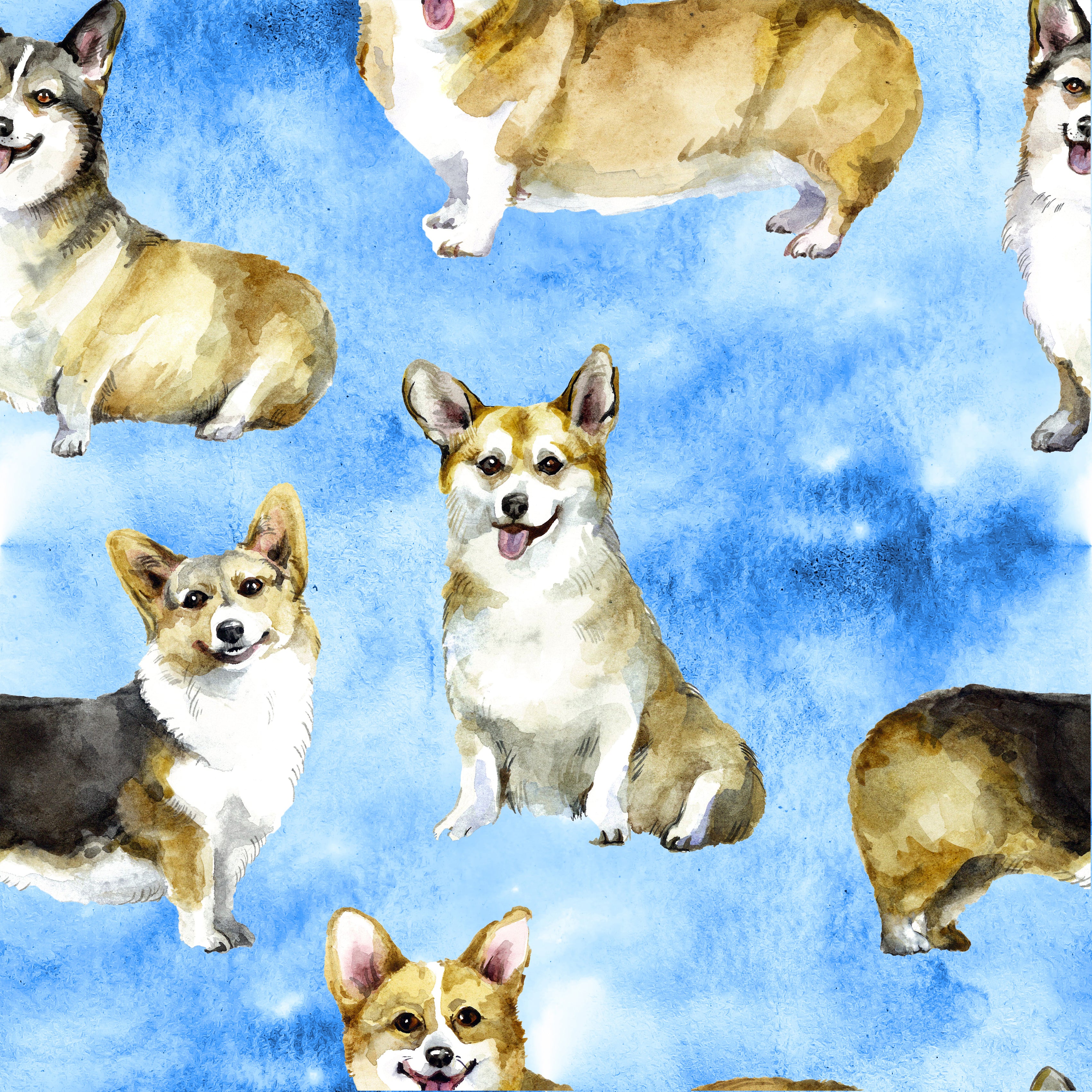corgi pattern fabric