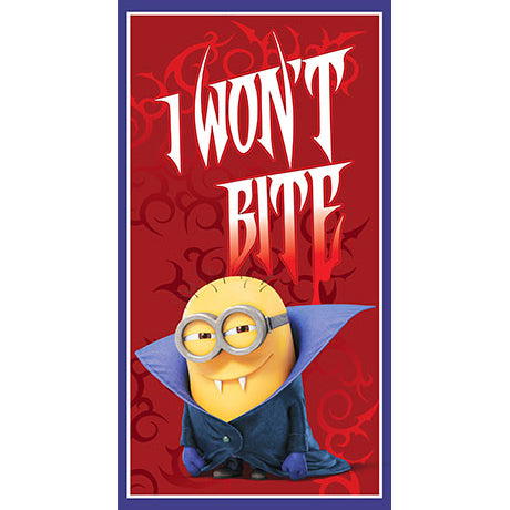 Home › Minion Fabric QT Bite Me Minion Dracula Panel 5033