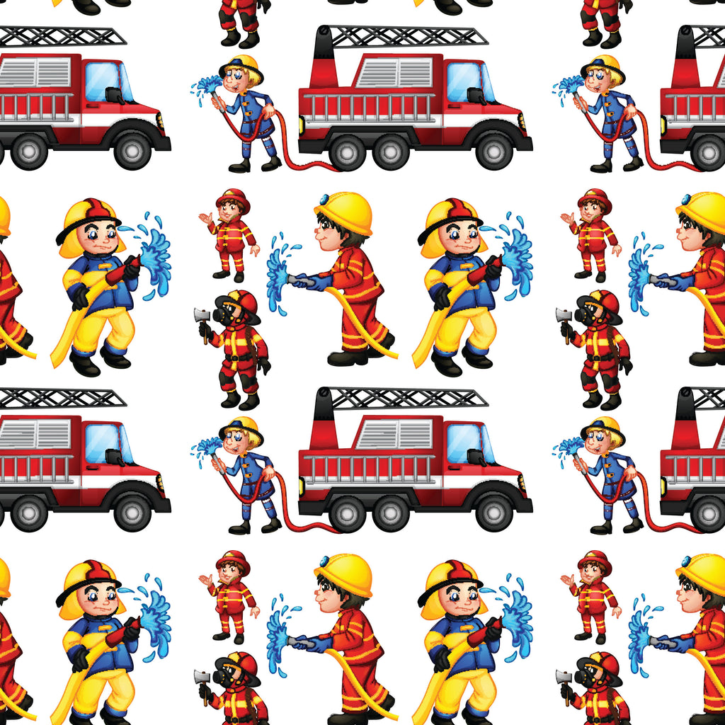 Home › Fire Fighter Fabric, Cartoon Firefighters, Cotton or Fleece 5770