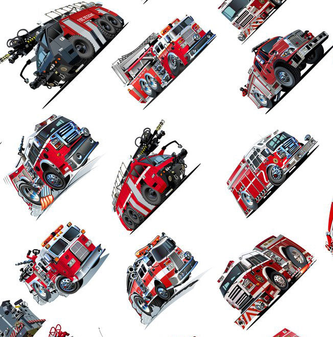Home › Fire Fighter Fabric, Fire Engine Fabric, Fire Truck, Cotton or ...